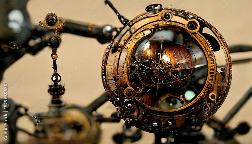 Solar System Navigational Device Orrery Globe Device 3d Image Stock ...