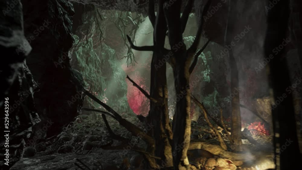 Walking in a Cave with Skeletons and Corpses 3D Rendering Animations 4K ...
