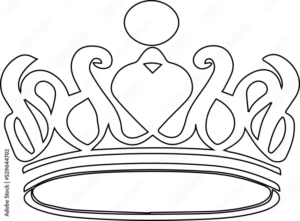 Silueta de Corona en fondo blanco Stock Vector | Adobe Stock