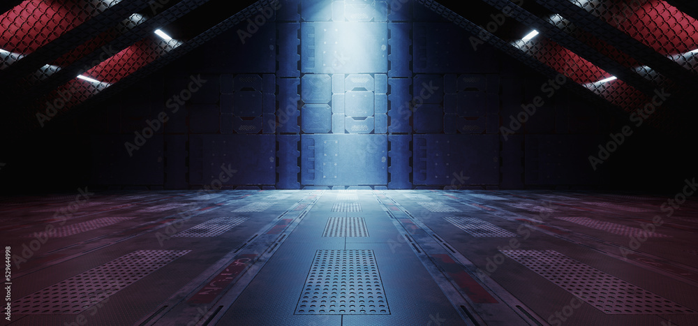 Huge Sci Fi Futuristic Spaceship Warehouse Alien Tunnel Corridor Hangar ...