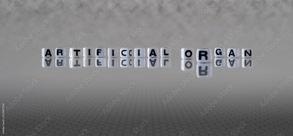 artificial organ word or concept represented by black and white letter ...