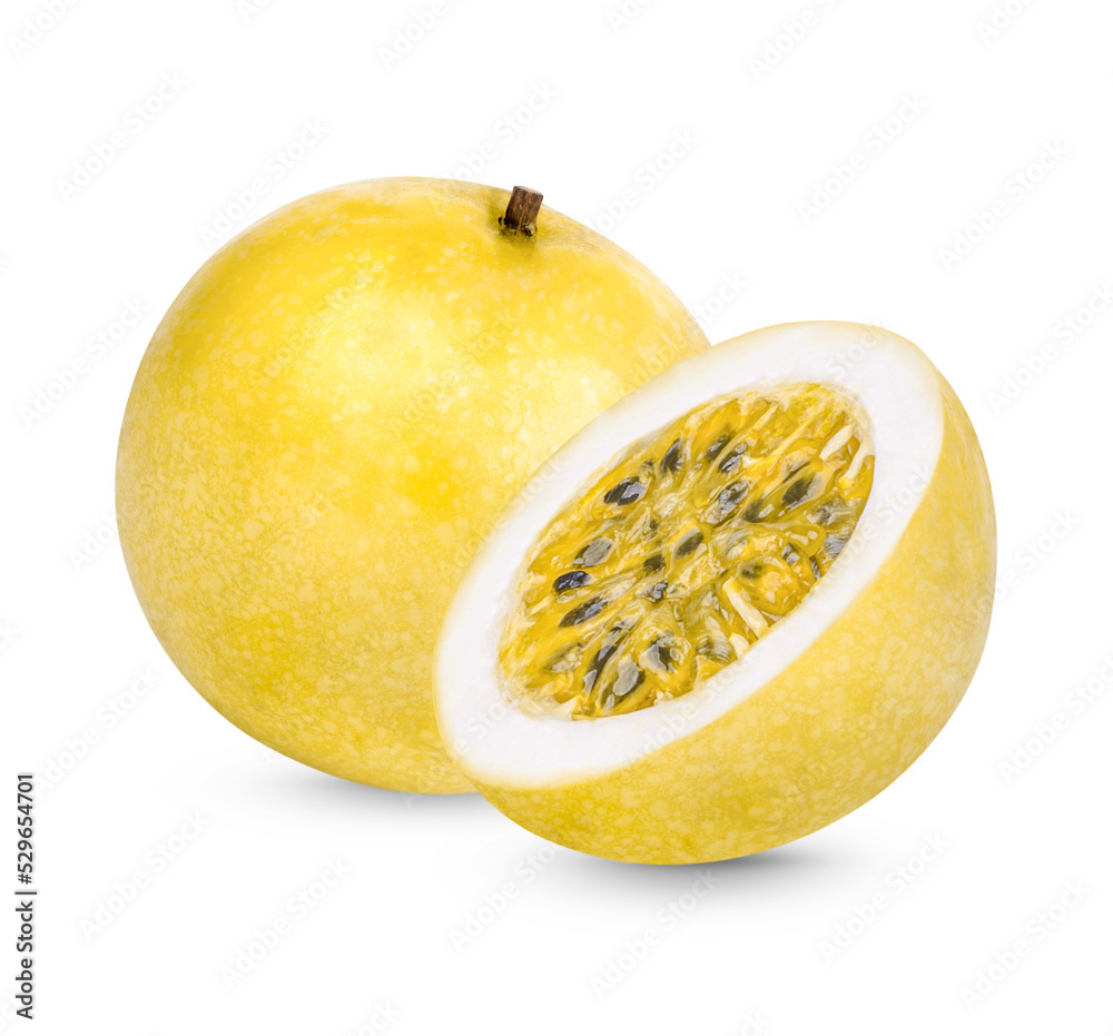 Passion fruit; Passiflora edulis isolated on transparent background ...