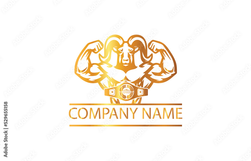 Strong Goat Bodybuilder logo, Gym and Fitness logo. Stock Vector ...