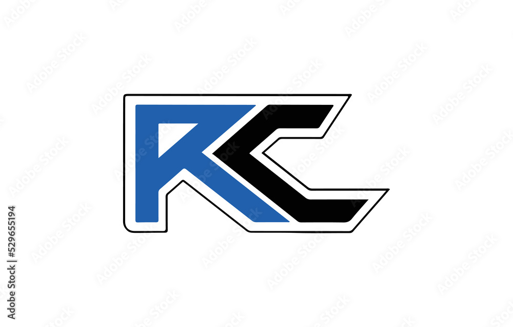 Professional and Minimalist Letter CR RC Logo Design with blue and ...