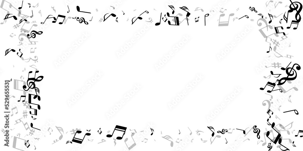 Music notes flying vector illustration. Melody Stock Vector | Adobe Stock