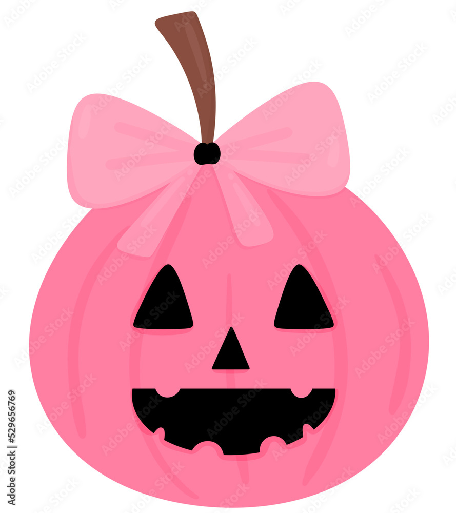 Sweet Pink Pumpkin Stock Illustration | Adobe Stock