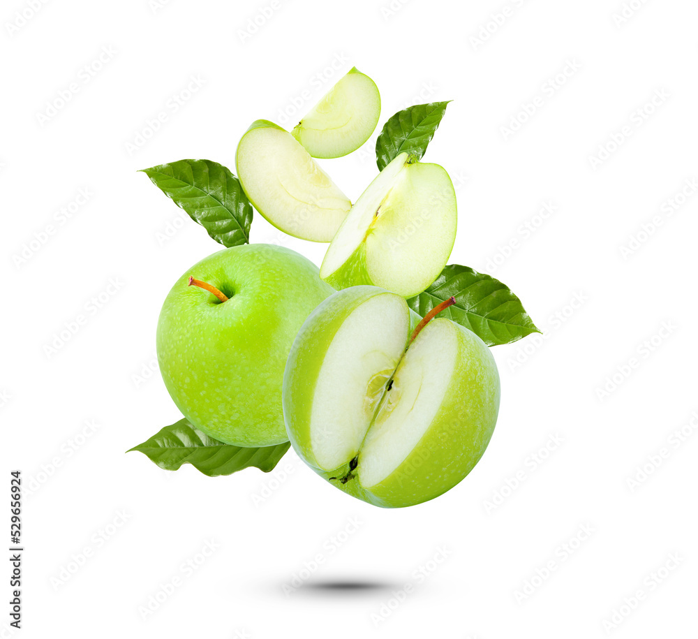 Fresh green apple isolated on transparent background (.PNG) Stock Photo ...