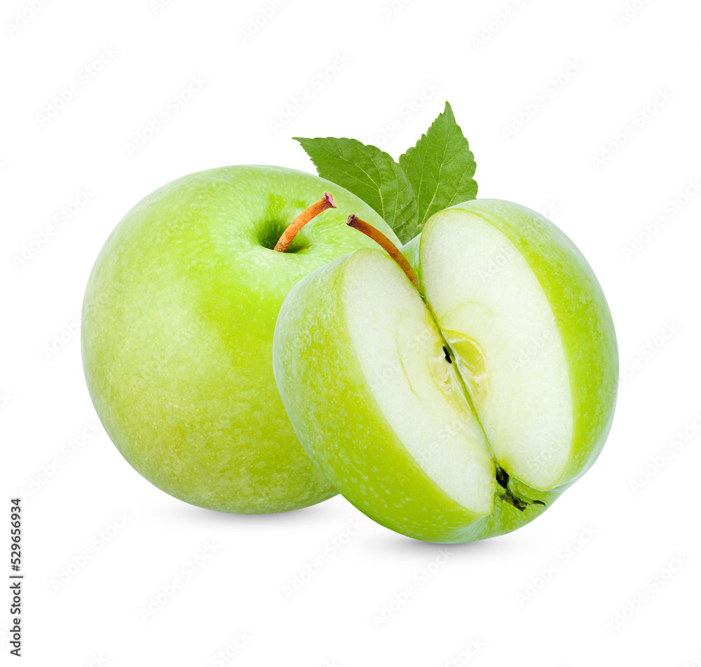 Fresh green apple isolated on transparent background (.PNG) Stock Photo ...