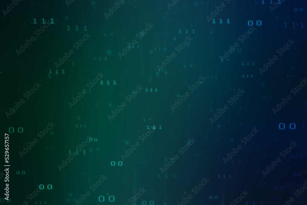 Binary Code Background, Digital Abstract technology background, flowing number one and zero text ...
