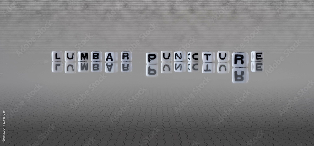 lumbar puncture word or concept represented by black and white letter ...