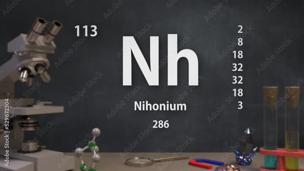 Element 113 Nh Nihonium of the Periodic Table Infographic 素材庫影片 | Adobe ...