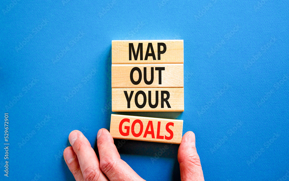 Support and map out your goals symbol. Concept words Map out your goals ...