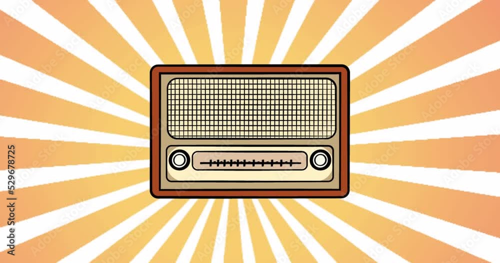 Animation motion loop design with an old retro hipster first music ...