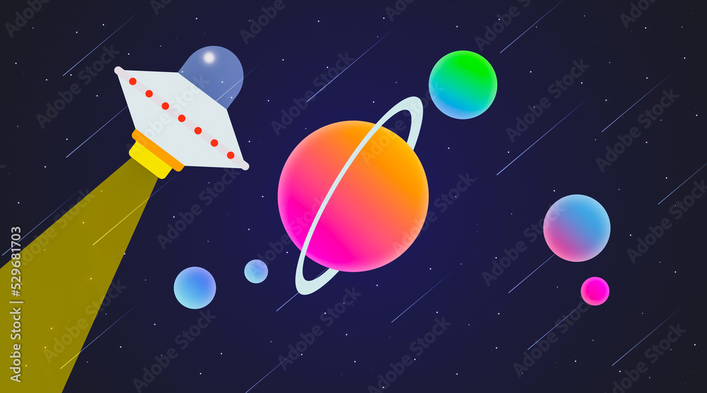 Outer Space background. Galaxy space illustration. Galaxies and stars ...