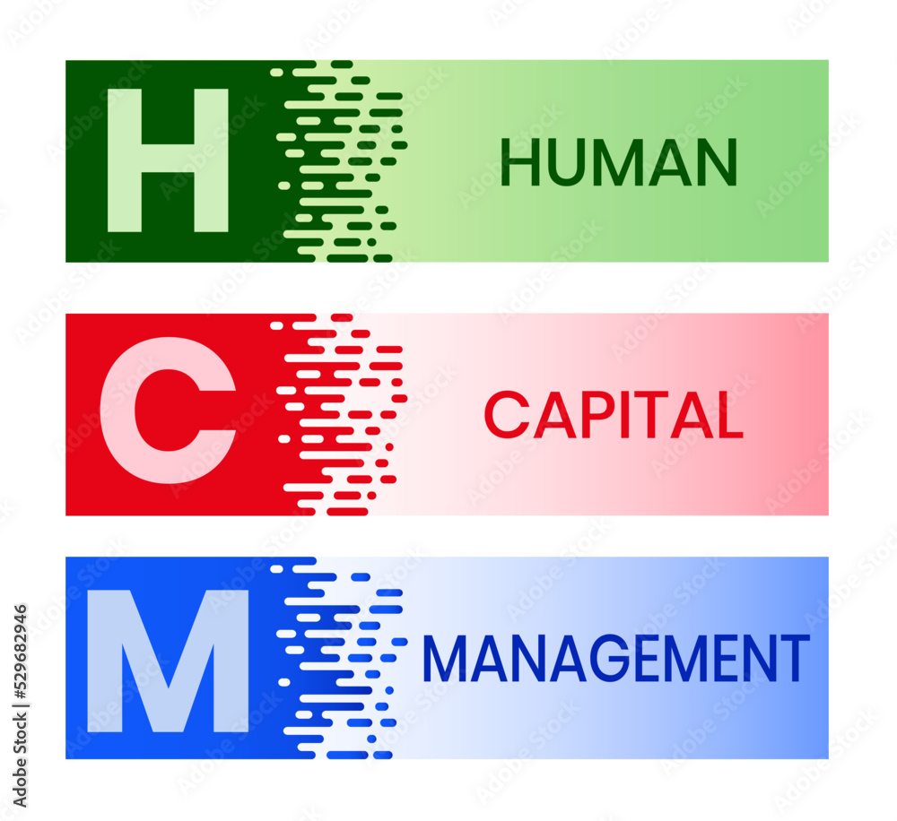 HCM - Human Capital Management acronym. business concept background ...