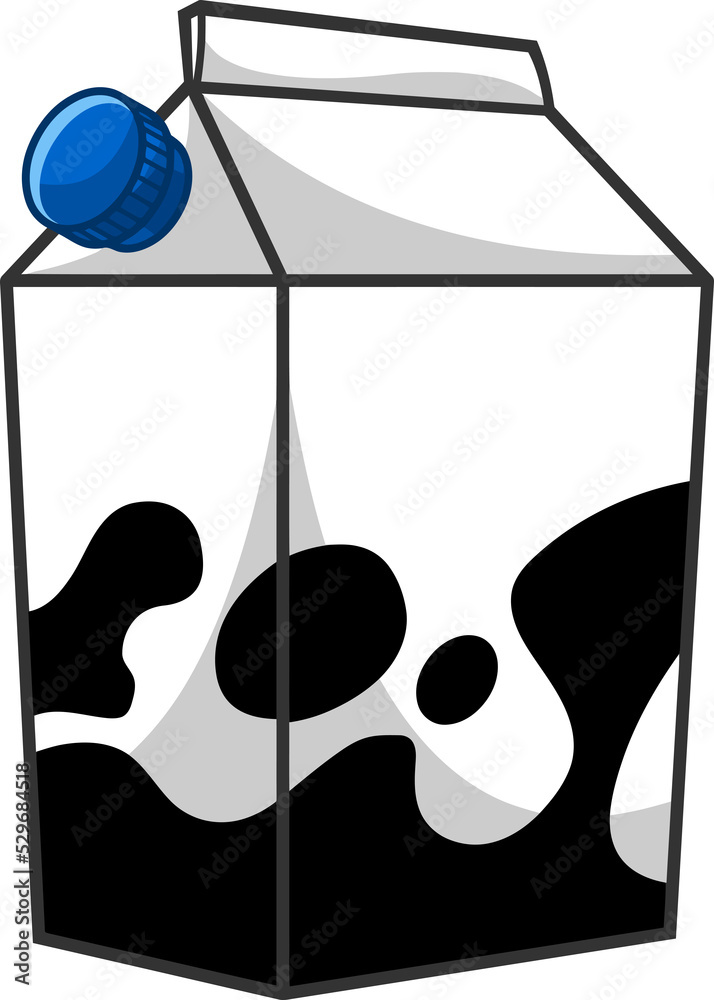 Cartoon Milk Carton Box. Hand Drawn Illustration Isolated On ...