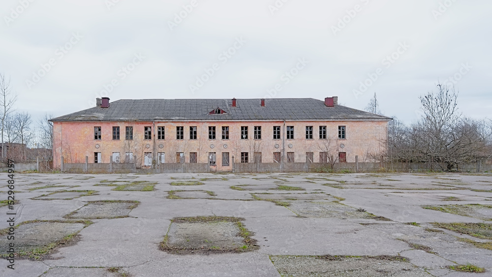 Abandoned building in Paldiski, closed town from Soviet times in ...