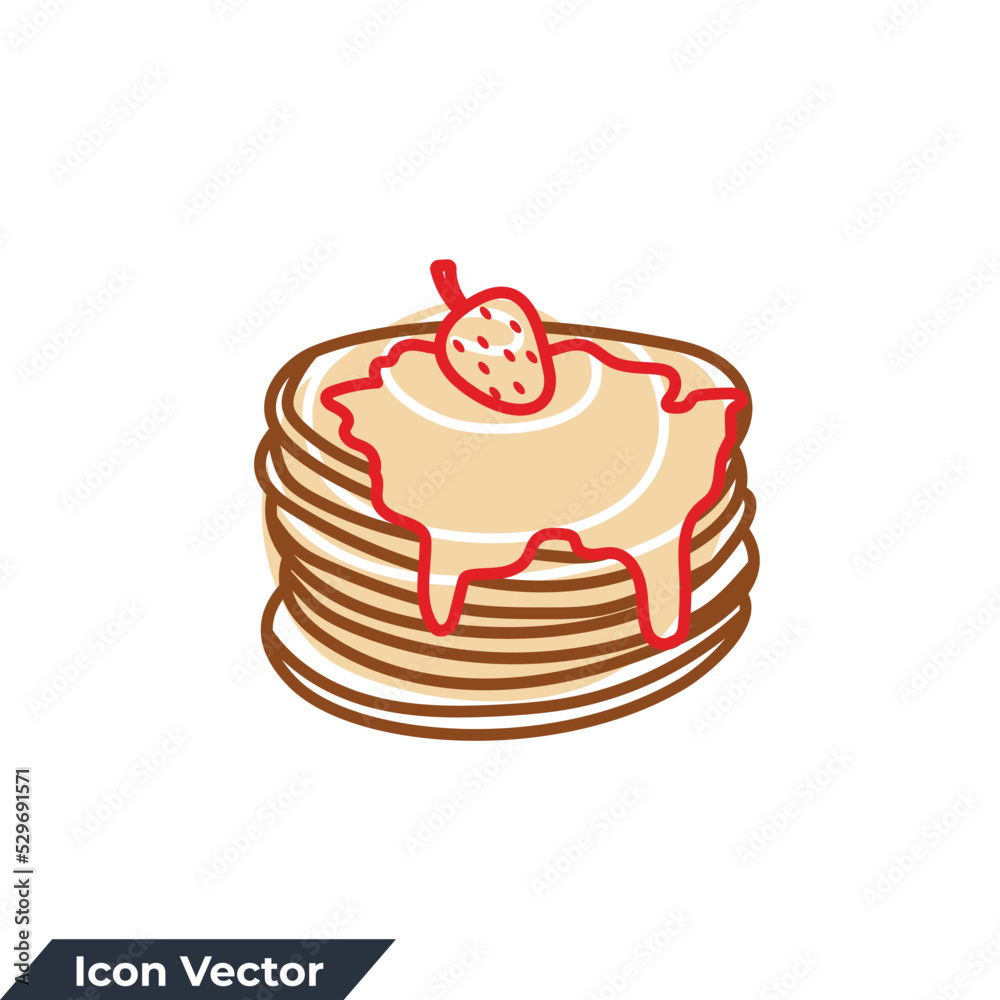 pancake icon logo vector illustration. Breakfast pancakes symbol ...