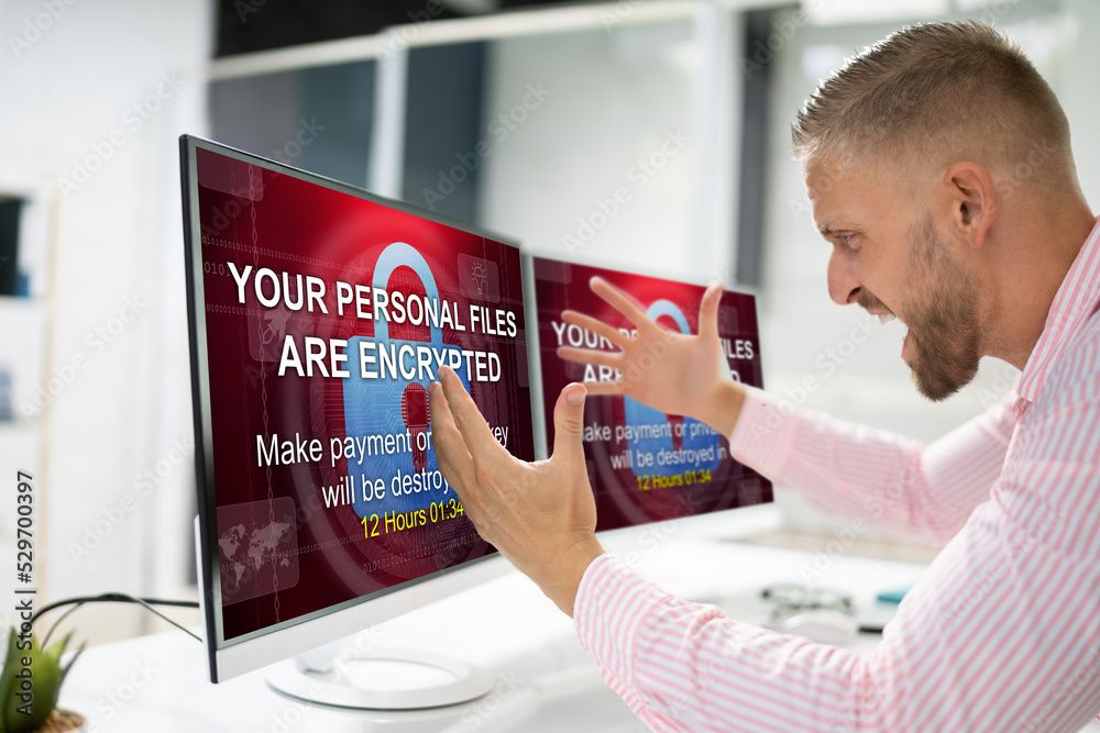 Ransomware Cyber Attack Showing Personal Files Encrypted Stock Photo ...