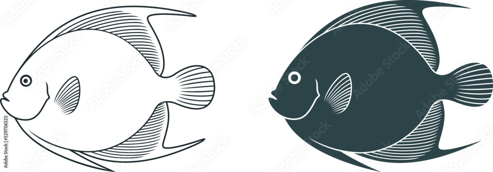 Angel fish logo. Isolated angel fish on white background Stock Vector ...