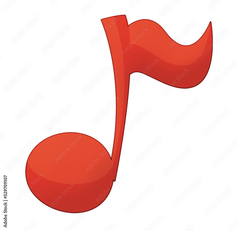 cartoon scene with colorful music note isolated illustration for ...