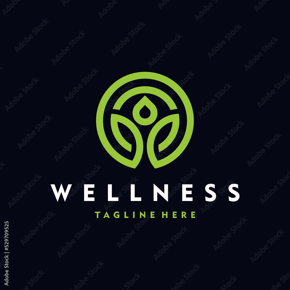 circle line logo with wellness people concept Stock Vector | Adobe Stock