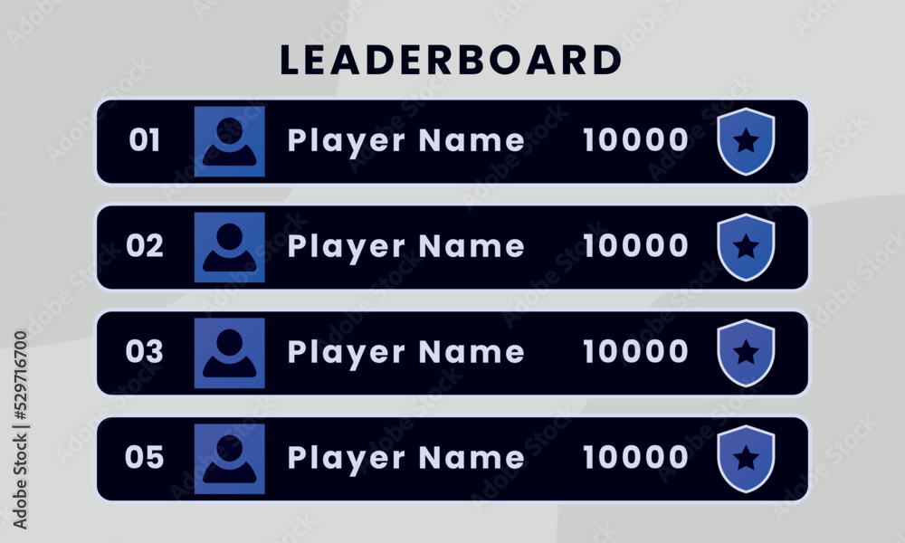 video game leaderboard, online leaderboard template Stock-Vektorgrafik ...