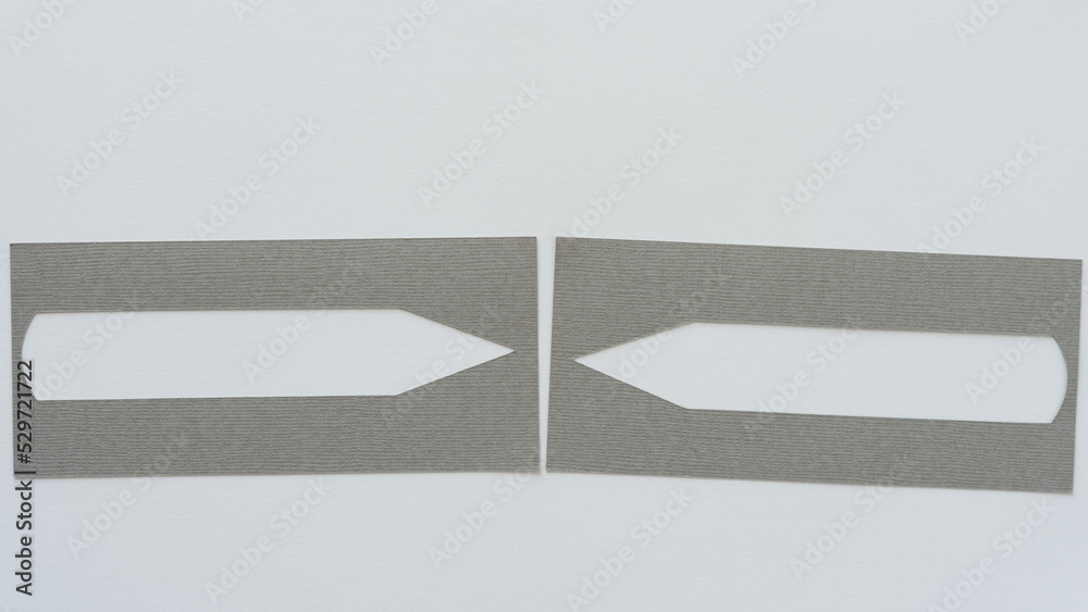 paper stencils with pointy shapes (pencils) on blank paper Stock Photo ...