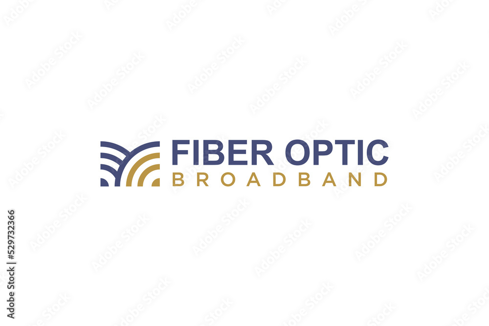 Fiber optic cable logo design wifi signal icon symbol modern data ...