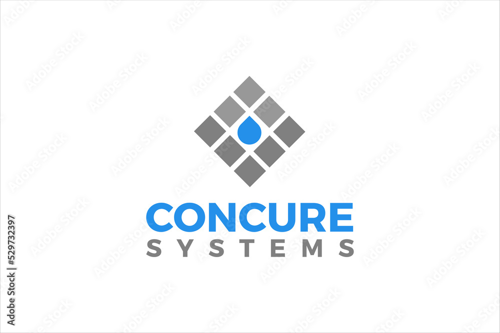 Vetor de Concrete slump test system logo design water waterproof layer ...