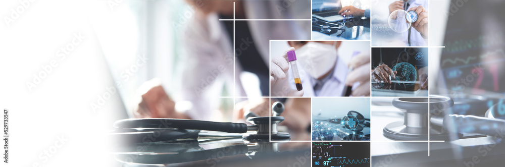 Medical technology, healthcare teamwork, medical research concept ...