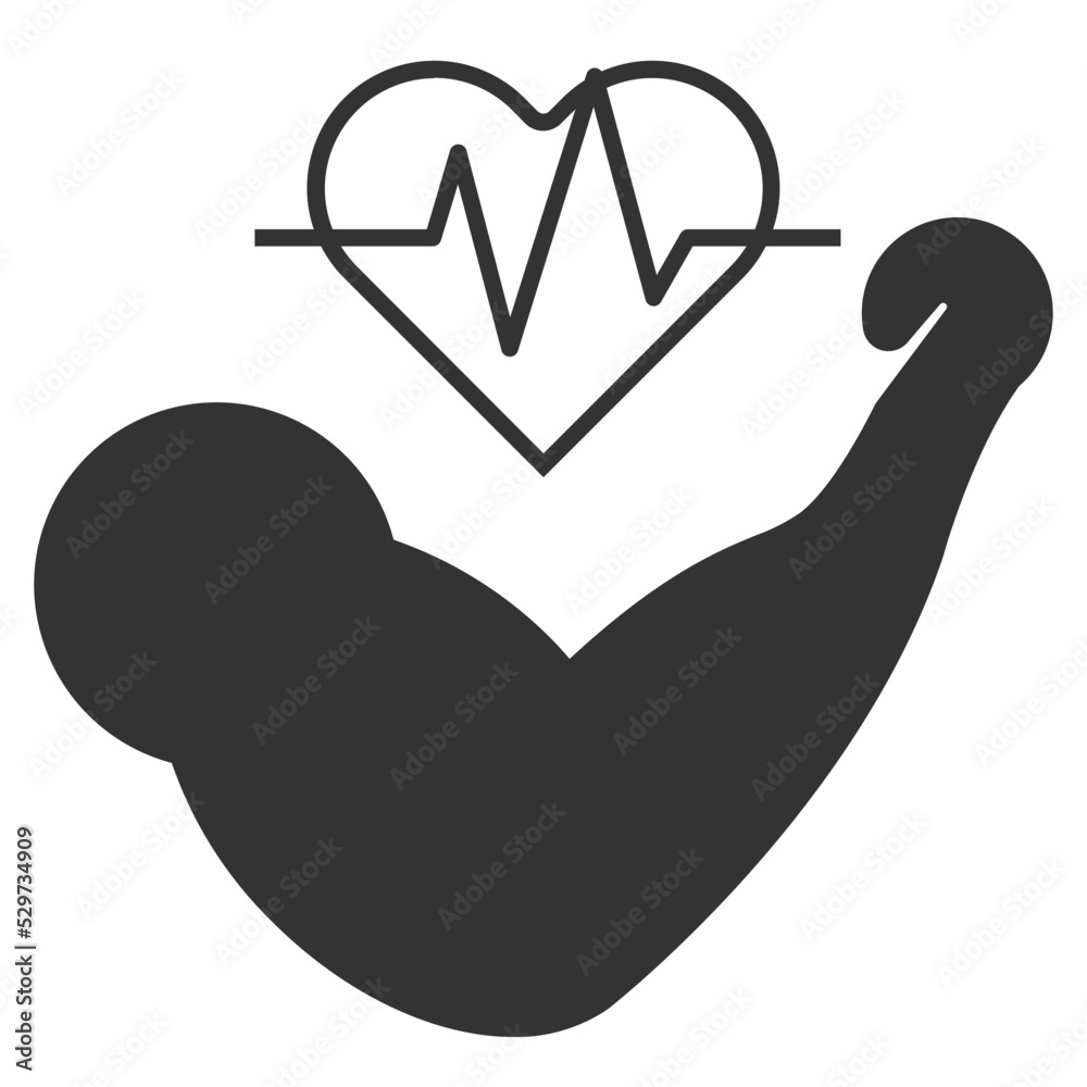 Muscle solid icon, part of body and healtcare concept 128x128 pixel ...