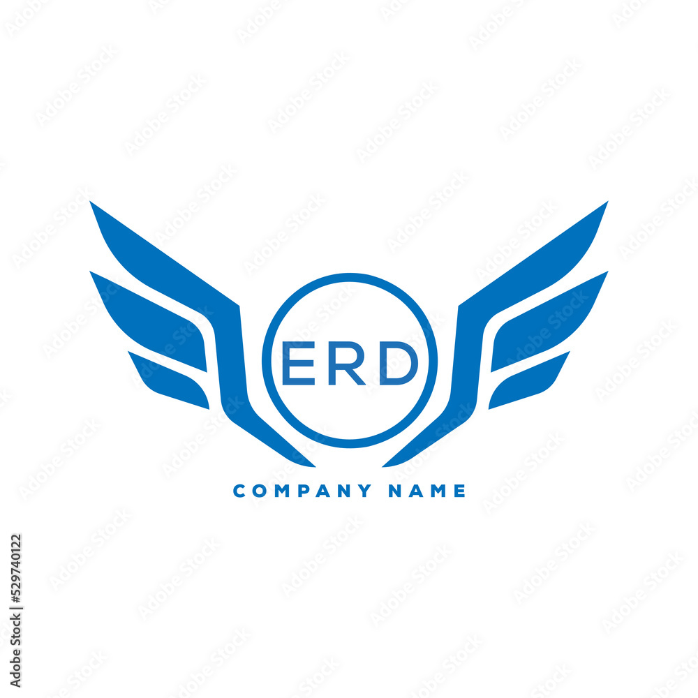 ERD letter logo. ERD blue image on white background. ERD Monogram logo ...
