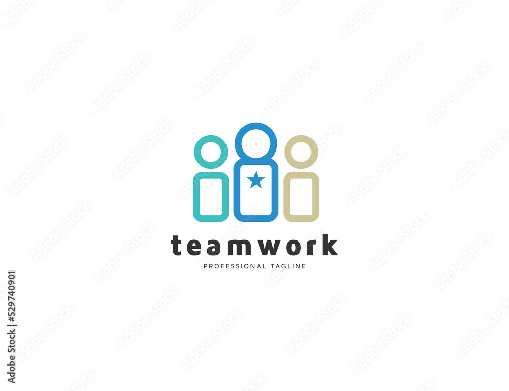 Teamwork leadership logo design illustration Stock Vector | Adobe Stock