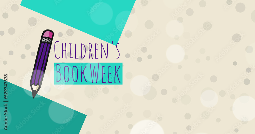 Image of children's book week text over spots on beige background Stock ...