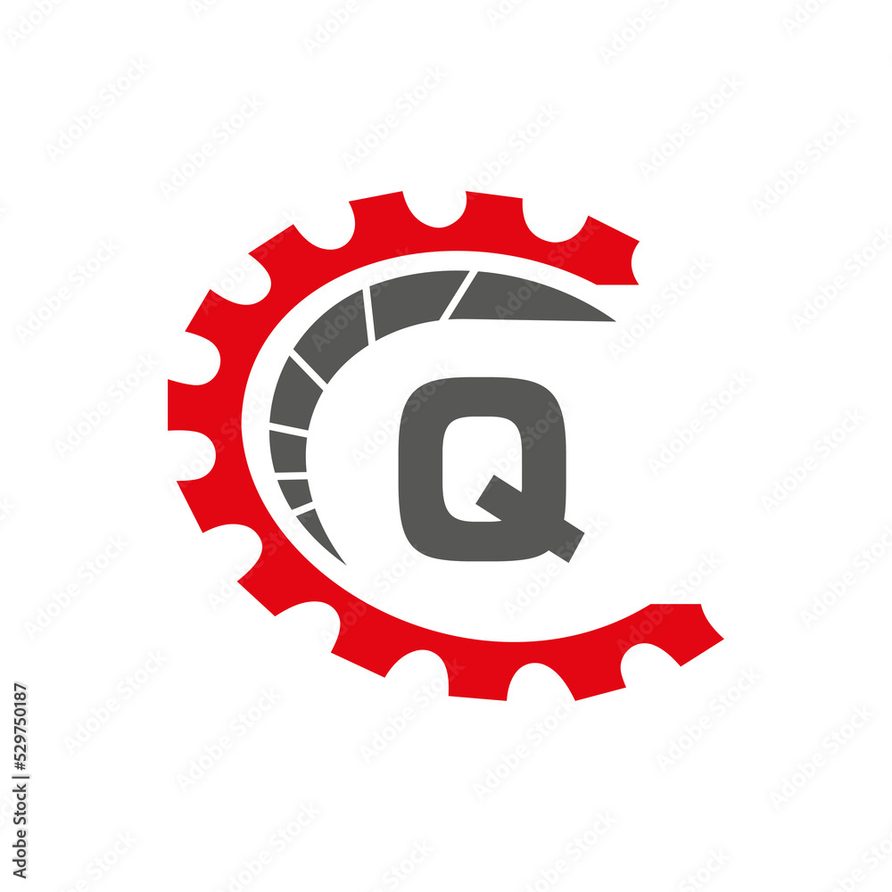 Automotive Logo On Letter Q Concept. Car Repair Logotype and Mechanic ...