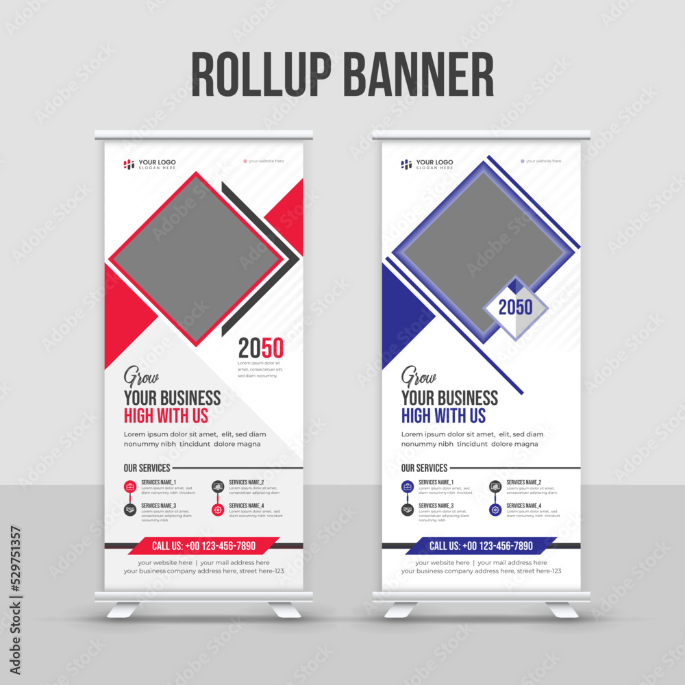 Modern business agency roll up banner or pull up x banner design ...