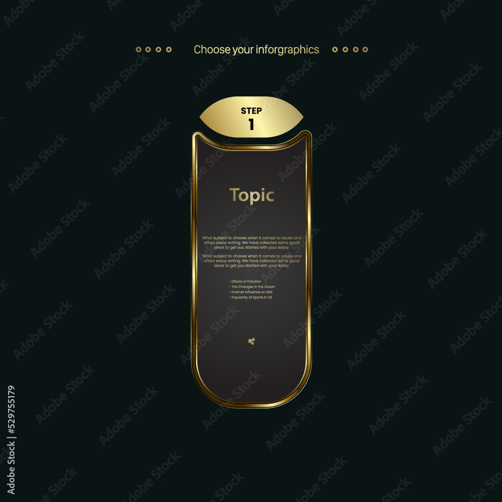 Luxury of modern infographic Vector template with gold elements design ...