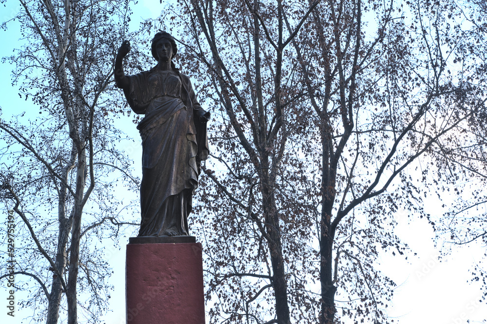 Talca, Maule - Chile - July 14, 2022: Bronze statue on the Alameda ...