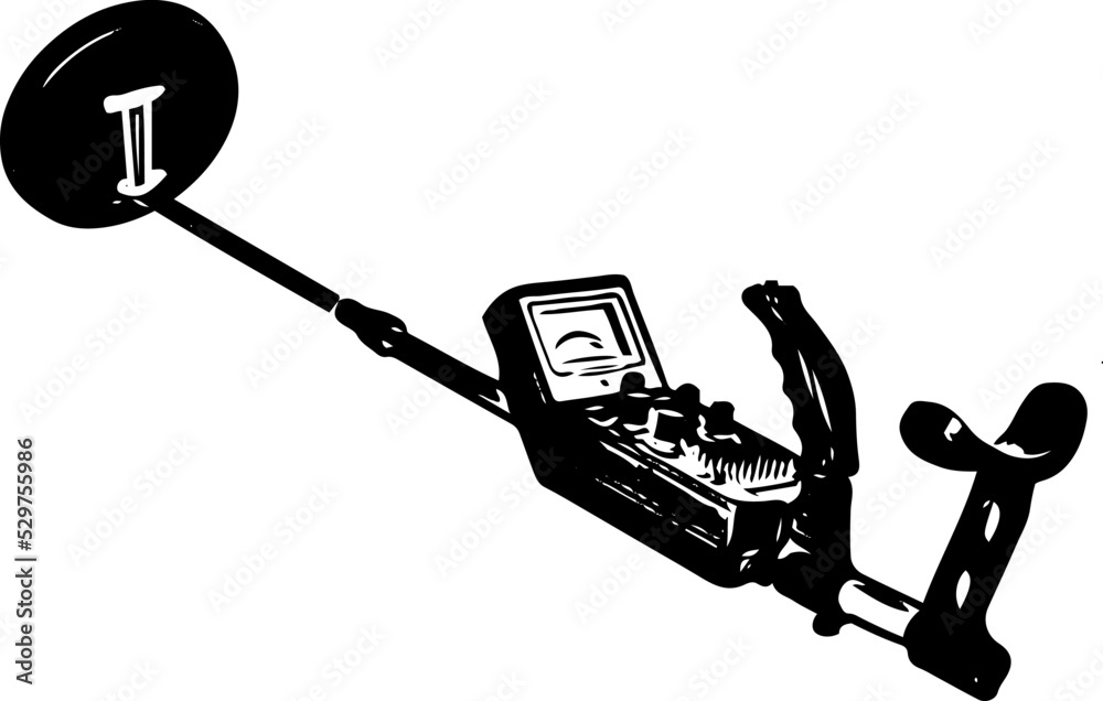 Metal detector silhouette vector, Outline sketch drawing of Metal ...
