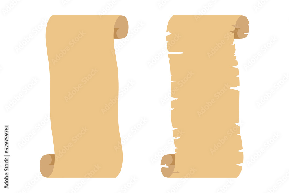 Parchment in the form of an unfolded scroll with a blank margin. Whole ...