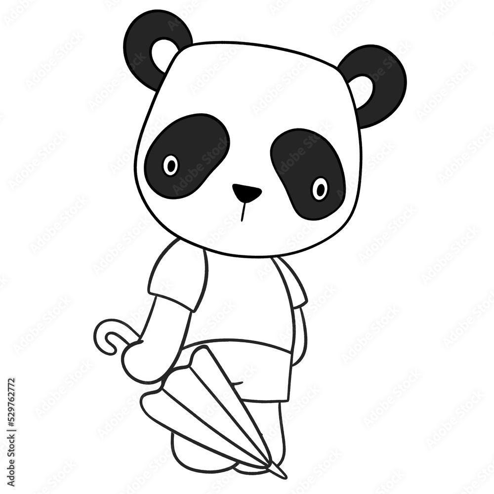 Cute panda outline Stock Illustration | Adobe Stock