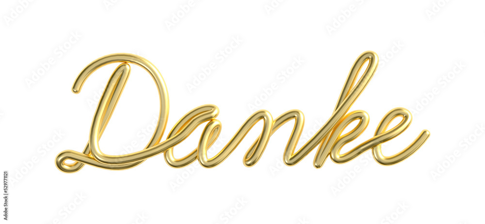 Danke word made from realistic gold with star background. Thank you in ...
