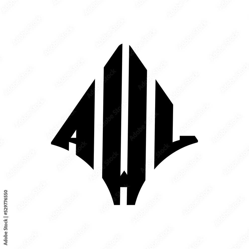 AWL letter logo design. AWL modern letter logo with black background ...