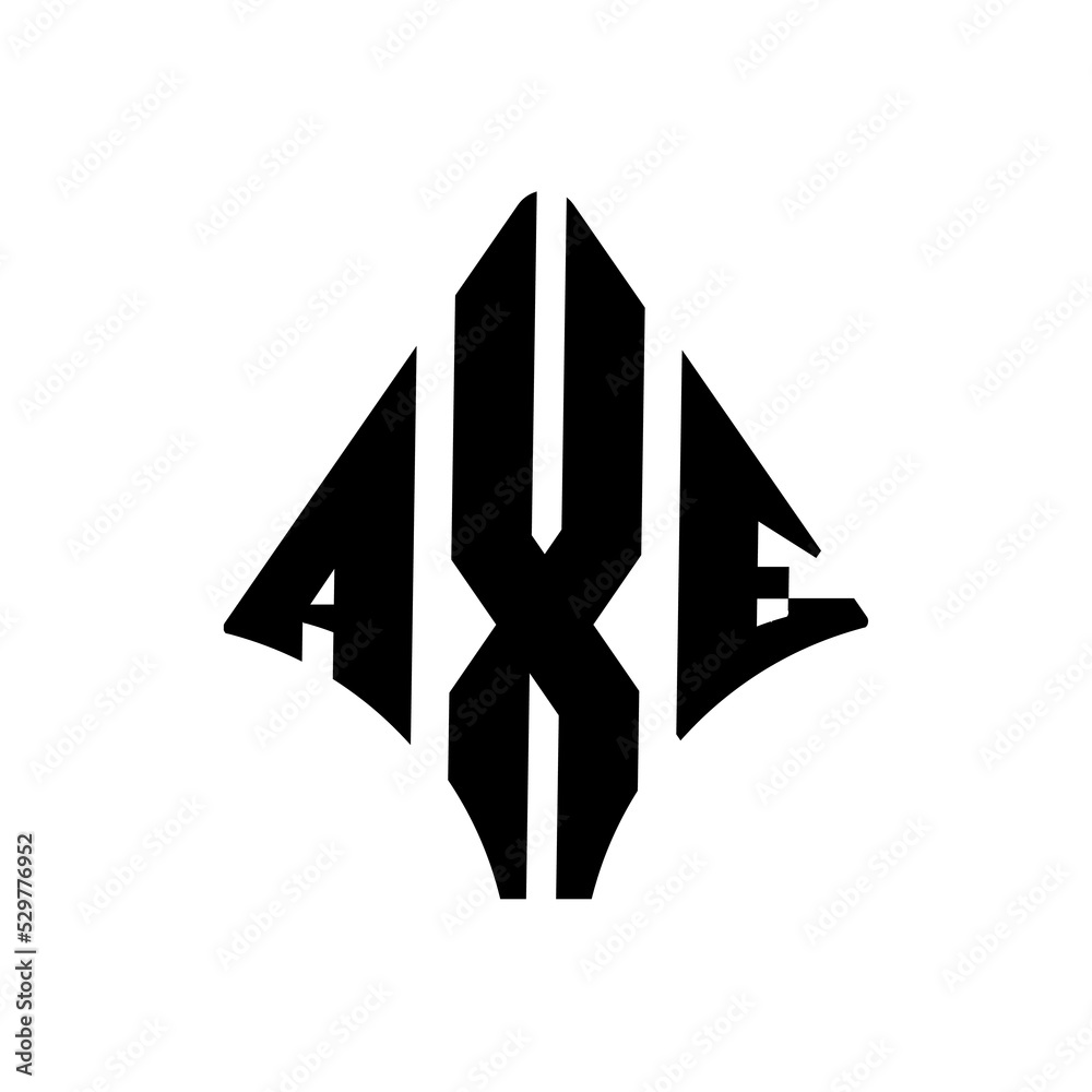 AXE letter logo design. AXE modern letter logo with black background ...