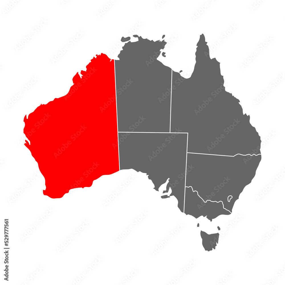 Australia map of Western Australia icon, geography blank concept ...