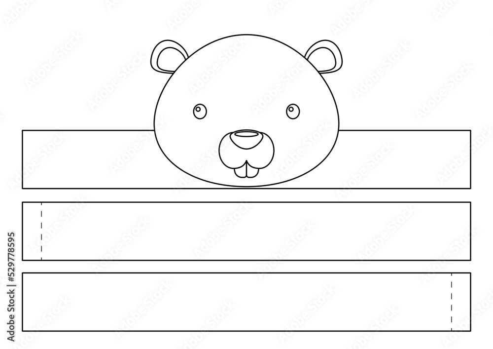 Printable beaver paper crown. Diy cut party ribbon template for ...