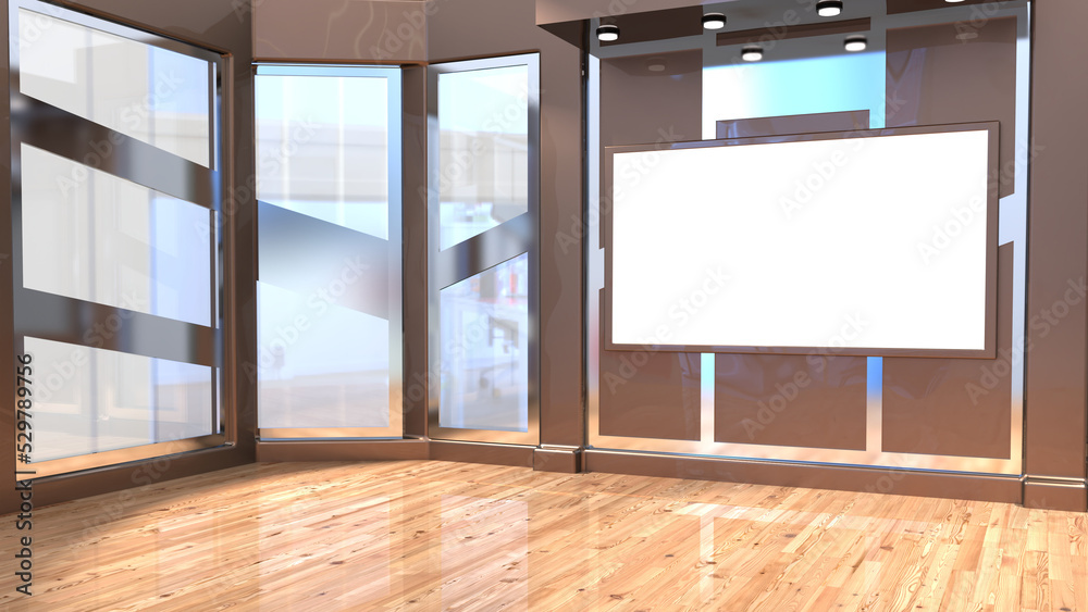 3D Virtual TV Studio News, Backdrop For TV Shows .TV On Wall.3D Virtual ...