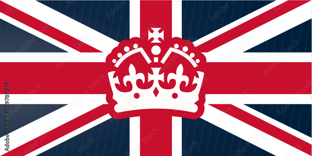 British flag with a royal crown - vector illustration, banner Stock ...