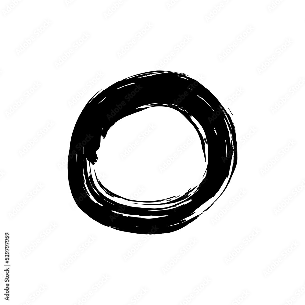 Circle Shape In Black Ink Strokes For Design Element Graphic Design 